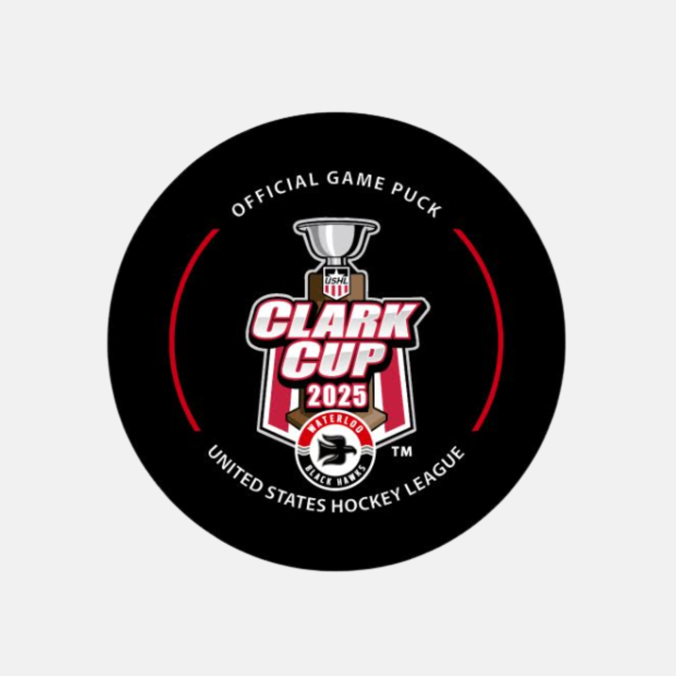 2025 Clark Cup Playoff Puck | Waterloo Black Hawks